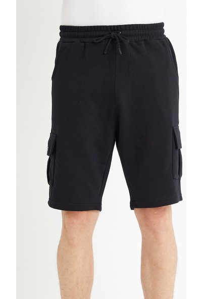 Sportstation Kargo Cepli Pamuklu Erkek Siyah Şort