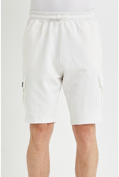 Sportstation Kargo Cepli Pamuklu Erkek Ekru Şort