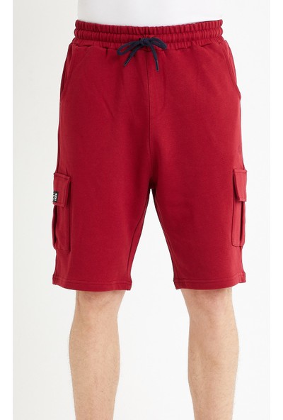 Sportstation Kargo Cepli Pamuklu Erkek Bordo Şort