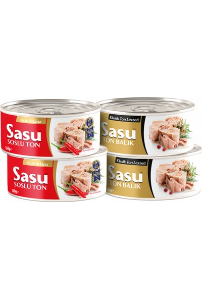 Sasu Klasik Ton Balığı 2x160g + Sasu Acılı Ton Balığı 2x160g Sasu Klasik Ton Balığı 2x160g + Sasu Acılı Ton Balığı 2x160g