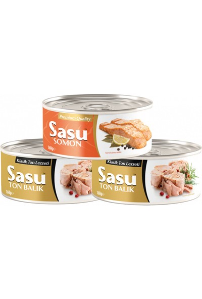 Sasu Klasik Ton 2x160 gr + Sasu Norveç Somon 1x 160 gr