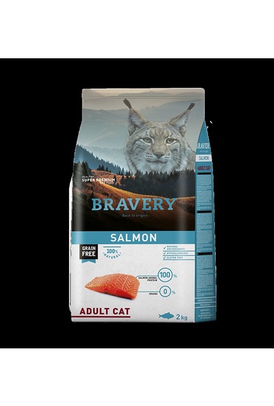 Bravery Adult Salmon Somonlu Tahılsız Yetişkin Kedi Maması 2 kg Bravery Adult Salmon Somonlu Tahılsız Yetişkin Kedi Maması 2 kg