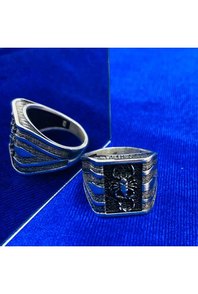 Matiat Ticaret 925 Ayar Gümüş Akrep Desenli Erkek Yüzük