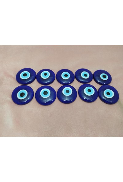 Hd Marketim Deliksiz Nazar Boncuğu 10 Adet 5 Cm Cam Nazarlık El Işi Süsleme Dekoratif Nazar