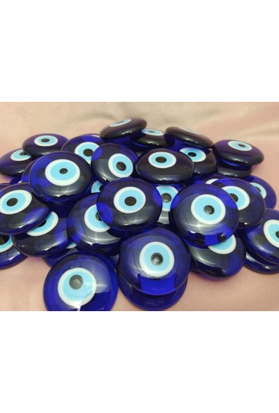 Hd Marketim Deliksiz Nazar Boncuğu 100 Adet 5 Cm Cam Nazarlık El Işi Süsleme Dekoratif Nazar