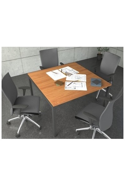 Mobilya Pratik Predo Kare Toplantı Masası 120X120X76 Marbella Kiraz Tabla Antrasit Ayaklar Mobilya Pratik Predo Kare Toplantı Masası 120X120X76 Marbella Kiraz Tabla Antrasit Ayaklar
