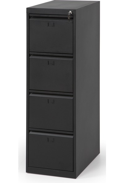 Mobilya Pratik Metal Karteks Dolabı 4 Çekmeceli 46X62X132 Antrasit Renk