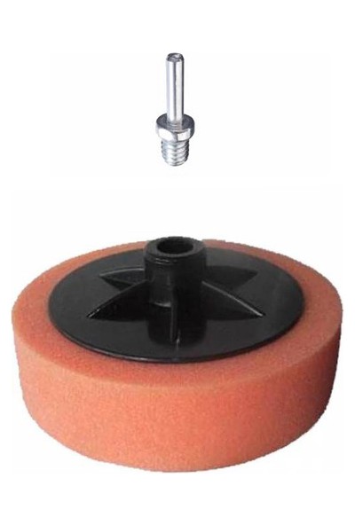 Carwell Pasta Cila Polisaj Süngeri 150 mm M14 Turuncu+ Matkap Aparatı