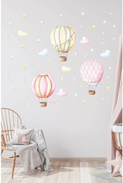 Walldeco Rüya Balonlar Çocuk Odası Duvar Sticker Set Ankrstckr0235