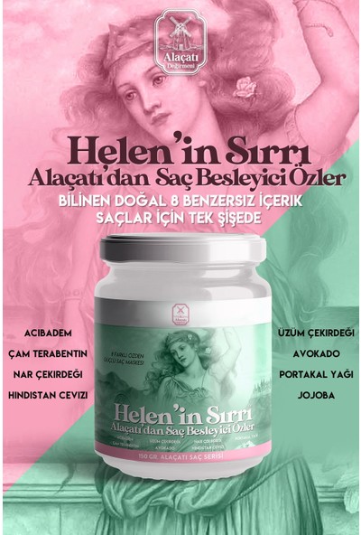 Alaçatı Değirmeni Alaçatı Çiftliği & Değirmeni Helen'nin Sırrı Alaçtı'dan Saç Besleyici Özler 150 gr