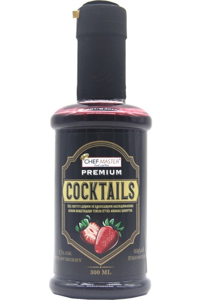 Chef Master Kokteyl Şurubu Çilek Aroması (300 Ml)