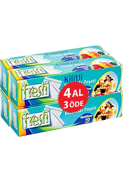 Fresh-Up Kilitli Buzdolabı Poşeti 19X25 cm 4'lü Fresh-Up Kilitli Buzdolabı Poşeti 19X25 cm 4'lü