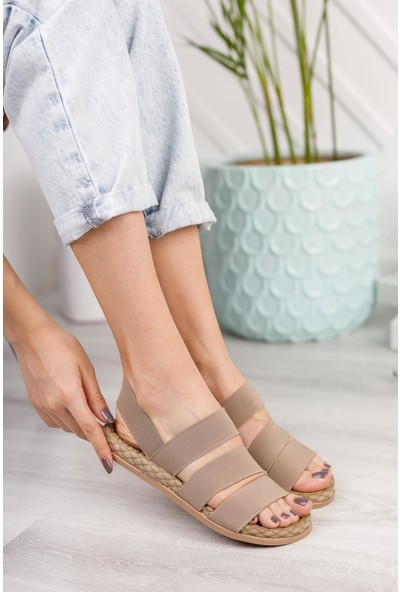 Muggo Şeritli Kadın Sandalet