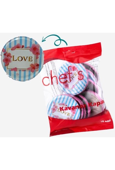 Chef's Love Desenli Kavanoz Kapağı