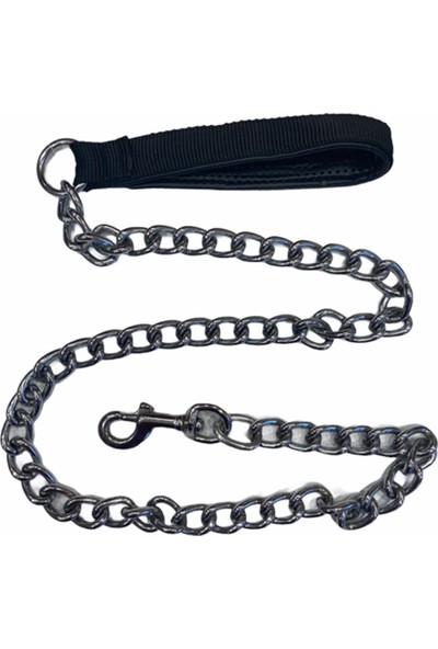 Royalist Siyah Yumuşak Saplı Zincir Gezdirme Tasması 5 mm x 120 cm