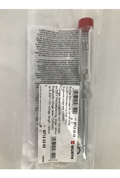 Würth Kontrol Kalemi 140 mm Tek Kutuplu Akım Ölçüm Cihazı Würth Kontrol Kalemi 140 mm Tek Kutuplu Akım Ölçüm Cihazı