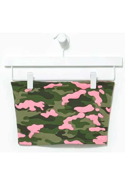 Kübra tekstil Kız Çocuk Kamuflajlı Bandeau Crop Kübra tekstil Kız Çocuk Kamuflajlı Bandeau Crop