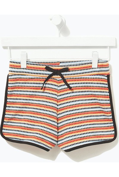 Kübra tekstil Kız Çocuk Renkli Çizgili Koord Şort