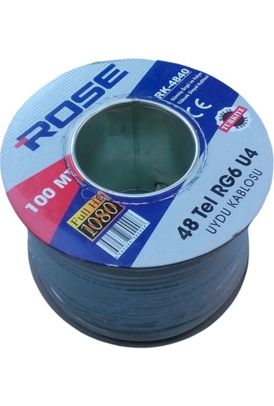 Rose Digielektro Kablo Rg6/u4 Uydu Anten Kablosu 100M Rose Digielektro Kablo Rg6/u4 Uydu Anten Kablosu 100M