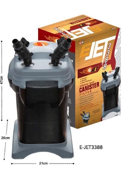 E-Jet Jet 3388 Dış Filtre 2000 L/h E-Jet Jet 3388 Dış Filtre 2000 L/h