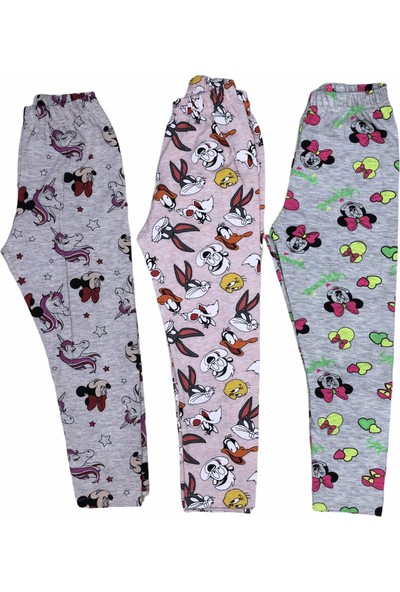 Dıgıl Kids Kız Çocuk Tayt 3 Lü Süper Likralı Tayt