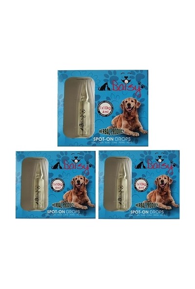 Baisy Bitkisel 1-10 kg Köpek Tüy Bakım Bit Pire Kene Ense Damlası x 3 Adet Baisy Bitkisel 1-10 kg Köpek Tüy Bakım Bit Pire Kene Ense Damlası x 3 Adet