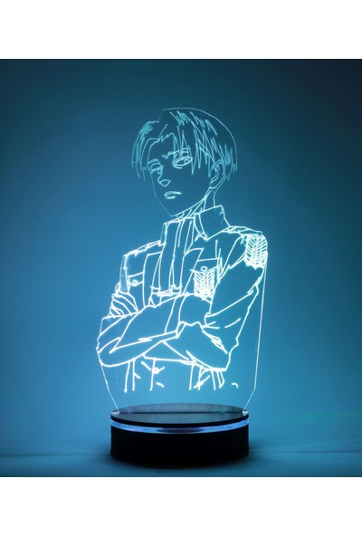 Tablo Art House Levi Ackerman 3D 3 Boyutlu LED Lamba Tablo Art House Levi Ackerman 3D 3 Boyutlu LED Lamba