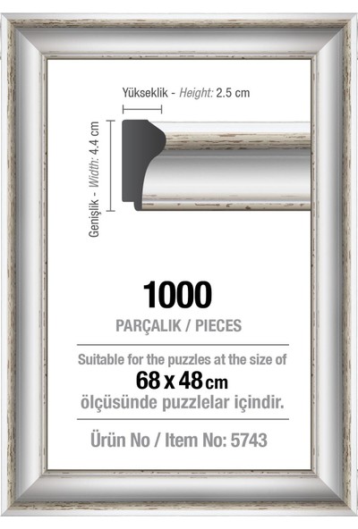 Art Puzzle 1000' Lik Beyaz 68 x 48 cm (43 mm ) Puzzle Çerçevesi Art Puzzle 1000' Lik Beyaz 68 x 48 cm (43 mm ) Puzzle Çerçevesi