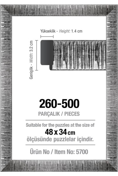 Art Puzzle 500'LÜK Gümüş 48 x 34 cm (30 Mm) Puzzle Çerçevesi Art Puzzle 500'LÜK Gümüş 48 x 34 cm (30 Mm) Puzzle Çerçevesi
