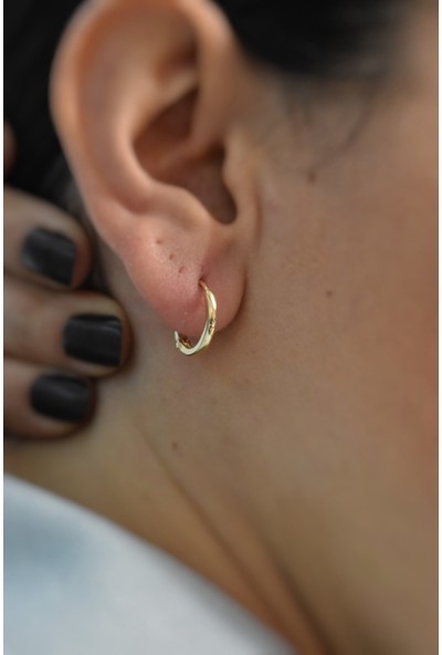 Aydın Kuyumculuk 14 Ayar Altın Halka Küpe AGKP345