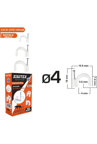Knitex Çivili Kroşe 100 Lü No1 KTX2302