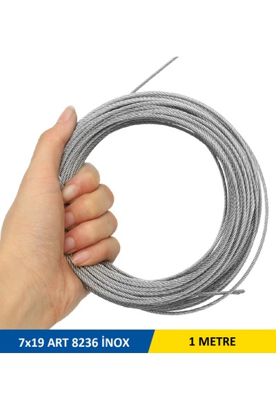 Nimaster Paslanmaz Inox Çelik Halat 2 mm