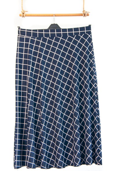 Oppland Kadın Anne Butik Etek Çizgi Kare Desenli Beli Lastikli Astarlı Oppland Kadın Anne Butik Etek Çizgi Kare Desenli Beli Lastikli Astarlı