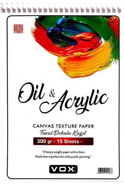 Vox Vo x Tuval Dokulu Defter A4 300 gr 15 Yaprak