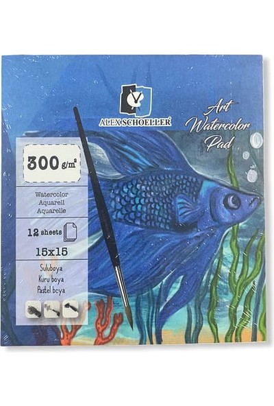Alex Schoeller Suluboya Blok 15 x 15 cm 300 gr 12 Yaprak Alex Schoeller Suluboya Blok 15 x 15 cm 300 gr 12 Yaprak