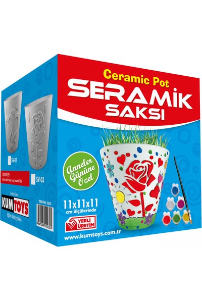 Kumtoys Seramik Saksı Sade