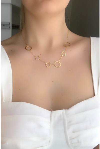 ÇLK Accessories Çelik Sıralı Halka Çelik Kolye