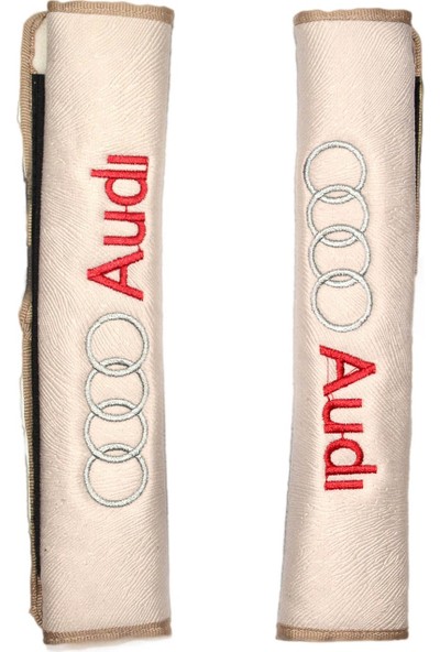 Trend Garaj Audi Bej Kemer Pedi 2'li Kumaş-Nakış Işleme