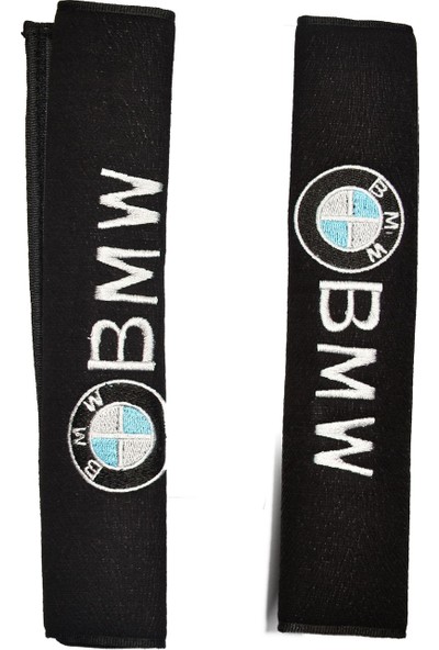 Trend Garaj Bmw Siyah Kemer Pedi 2'li Kumaş-Nakış Işleme