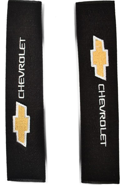 Trend Garaj Chevrolet Siyah Kemer Pedi 2'li Kumaş-Nakış Işleme