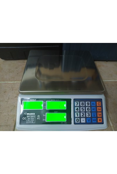 Brader Tartım ve Sayım Terazisi Adet Sayısı Tartı 30 kg 0.5 gr Brader Tartım ve Sayım Terazisi Adet Sayısı Tartı 30 kg 0.5 gr