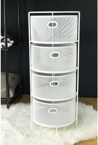 Kuzey Home Alexıs - 4 Katlı Metal Sebzelik Beyaz Kuzey Home Alexıs - 4 Katlı Metal Sebzelik Beyaz