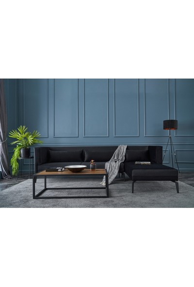 Evdebiz Ardosa Köşe Koltuk Siyah Sağ