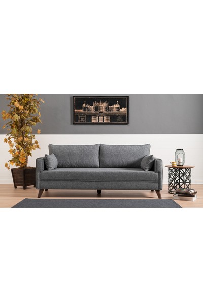 Evdebiz Bella Soft Üçlü Koltuk Gri