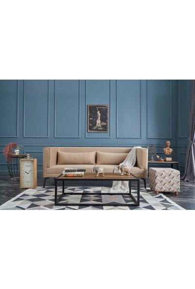 Evdebiz Ardosa Üçlü Koltuk Krem