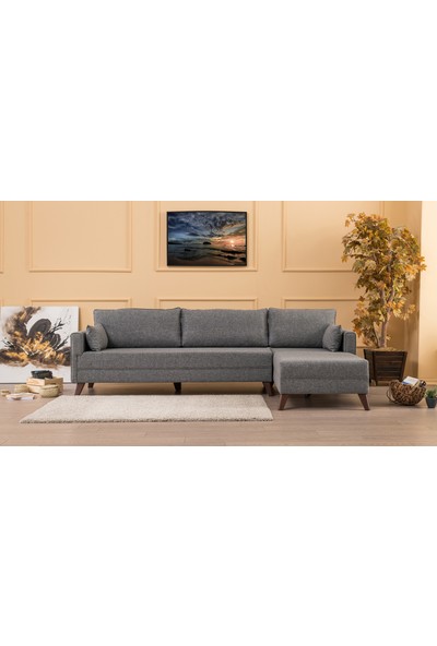 Evdebiz Bella Soft Köşe Koltuk Gri Sağ