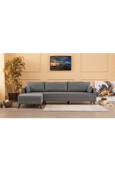 Evdebiz Bella Soft Köşe Koltuk Gri Sol