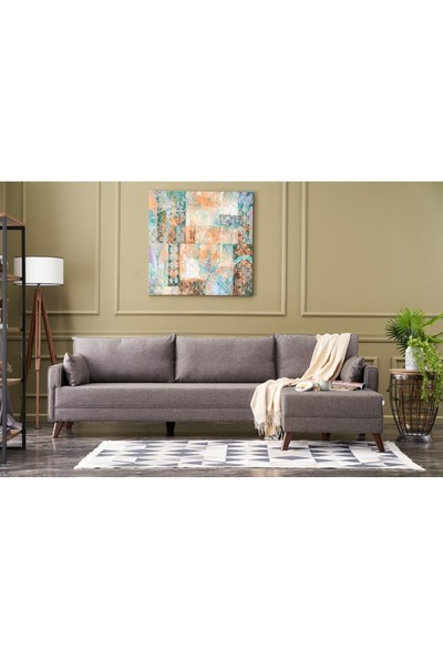 Evdebiz Bella Soft Köşe Koltuk Kahverengi Sağ