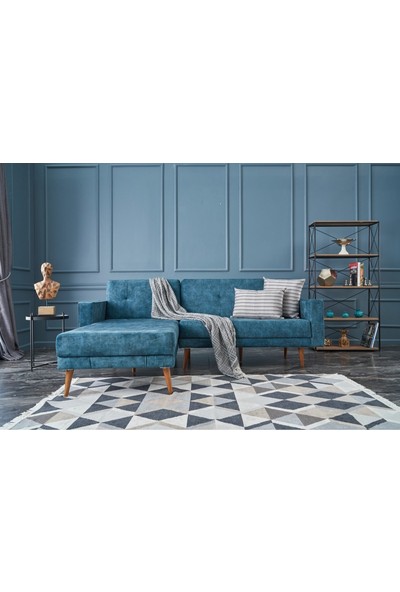 Evdebiz Dublin Yataklı Köşe Koltuk Sol Turkuaz