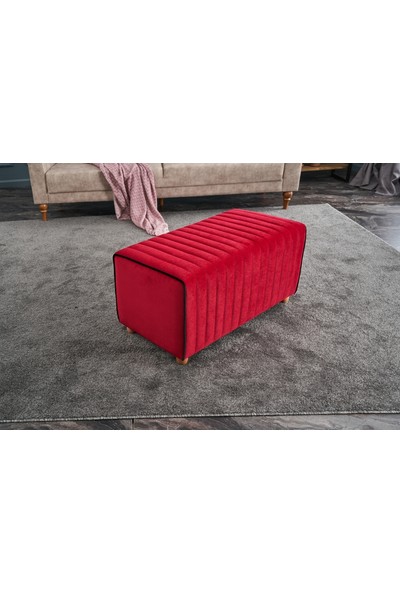 Evdebiz Mabel Puf Kırmızı